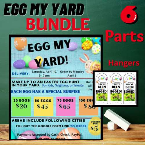 Egg My Yard Easter Activity Resource Bundle Fundraiser Day Event
