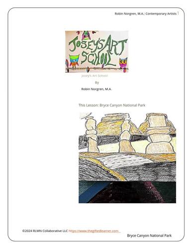 Bryce Canyon National Park Art lesson Writing Reading Activity Extra ...