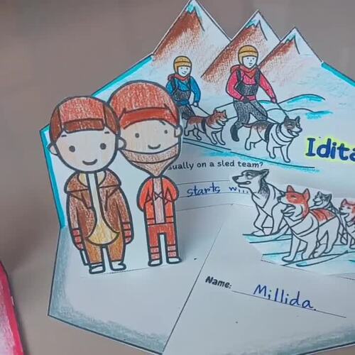 Iditarod Activity Sled Dog Race 3D Craft /Writing Prompt /Alaska State
