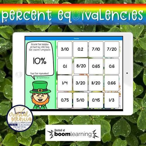 6RP3 Fraction, Decimal, and Percent Equivalencies Reveal a Picture Boom ...