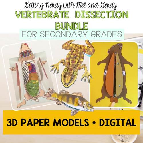Dissection - Vertebrate Animals - 3D Paper Dissection Bundle | TPT