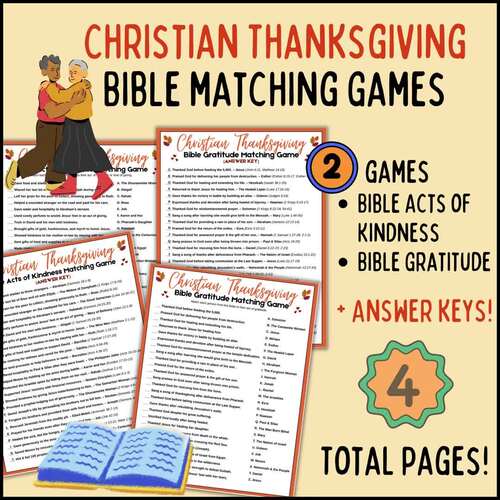 Christian Thanksgiving Games - Bible Gratitude & Acts of Kindness ...