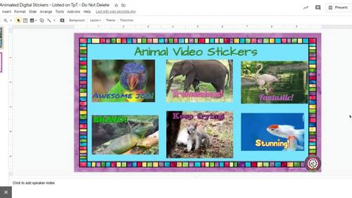 Animated Digital Sticker Bundle Google Classroom Distance Learning