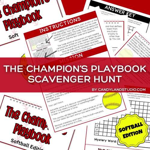 Softball Team Scavenger Hunt - Promotes Growth Mindset for Teen Athletes