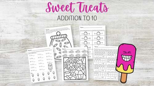 Math Addition to 10 Candy and Sweets Theme: Math Centers, Homework ...