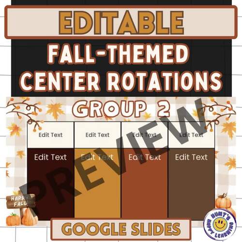 Fall/Autumn Themed Editable Slides for Centers, Groups, and Rotations