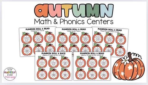 Fall Activities Bundle | Math and Phonics Center Games | TPT