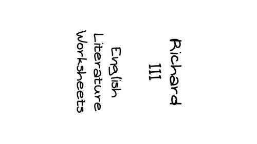 Shakespeare Richard III PDF Worksheets by Worksheet Whisperer | TPT