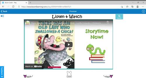 Old Lady Who Swallowed A Chick Book Buddy BOOM Cards by The Petite ...