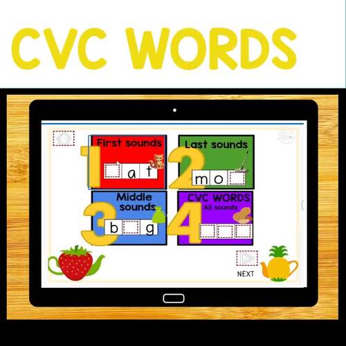 CVC Boom Cards - first middle and last sounds -Digital Resource | TPT