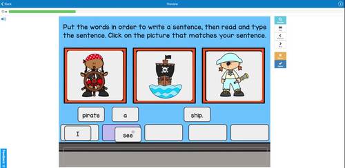 Typing Practice Sentence Structure Pirate Boom Cards™ No Prep Fast ...