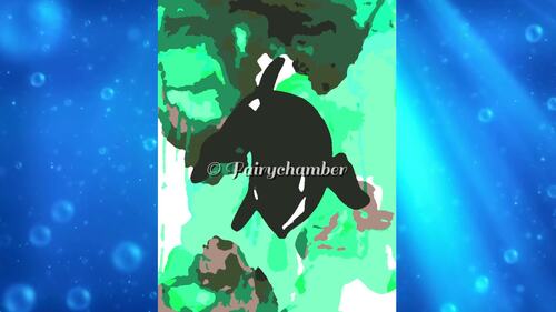 Diving Orca Green Background Color-by Numbers - Fun Ocean Painting!