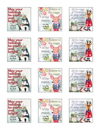 Customizable Christmas Sticker Templates for Families & Teachers