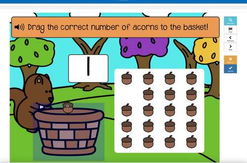 Help the Squirrel Gather Acorns! Number Recognition Boom Cards™ | TPT