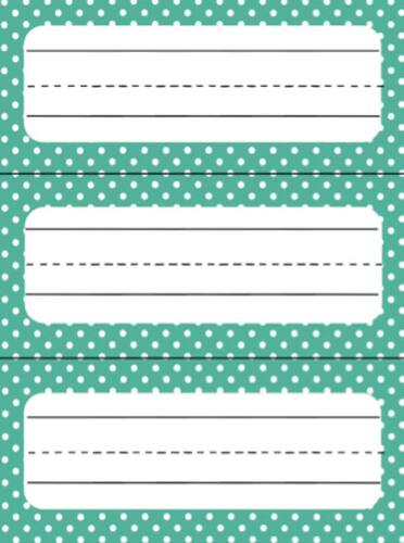 Name Plates, Table Numbers & Number Tags (Editable Turquoise Polka Dot ...