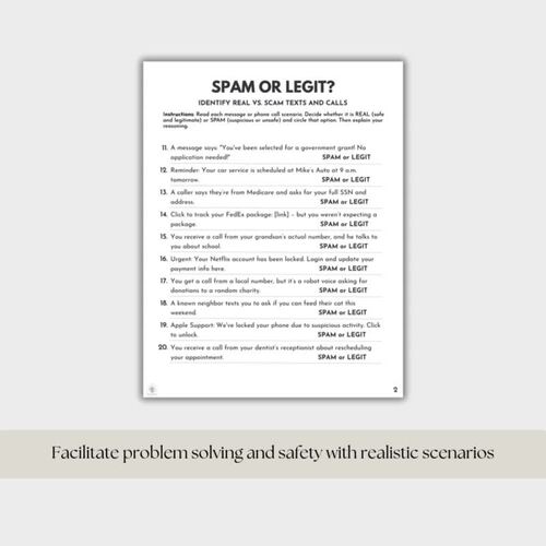 Cognitive Skills: Problem Solving, Phone "Scam or Legit", Adult Speech ...