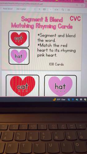 CVC Rhyming Segment and Blend Matching Cards by Lisaelaine - Mrs ...