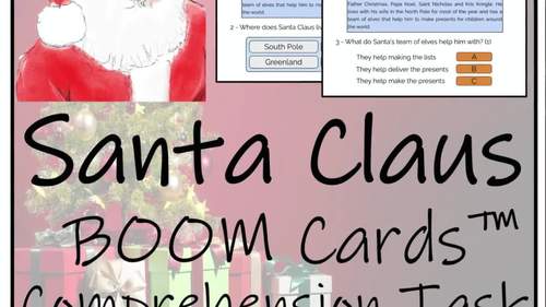 Santa Claus BOOM Cards™ Comprehension Activity | 3rd Grade & 4th Grade