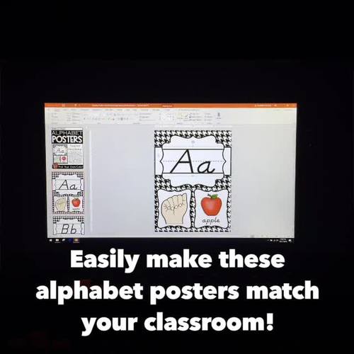 Alphabet Posters with ASL Hand Signs | Houndstooth Theme | D'Nealian ...