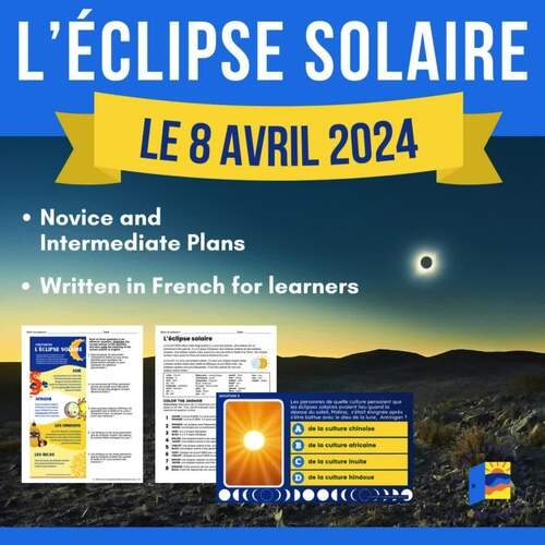 L'éclipse solaire | le 8 avril 2024 | French Novice and Intermediate Lesson