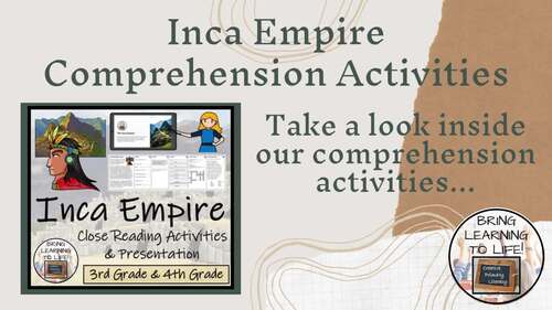 Inca Empire Close Reading Passage & Comprehension Activities | 3rd–4th ...