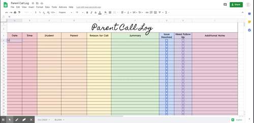 Digital Parent Communication Log EDITABLE by Cait's Cool School | TpT