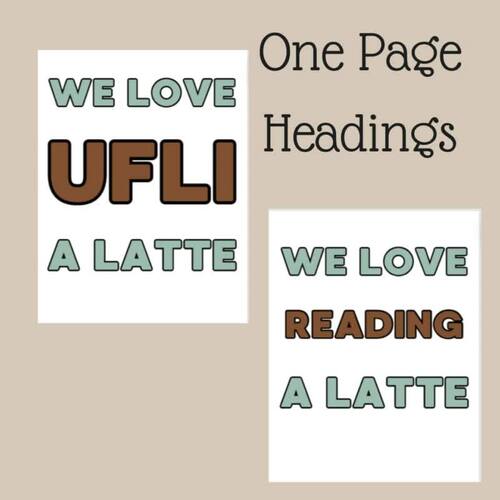 Coffee Bulletin Board- We Love UFLI/Reading a Latte- Phonics, Heart Words