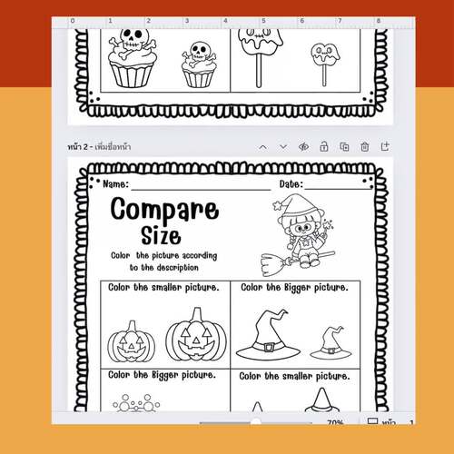 Halloween Size Comparison Worksheets | Big and Small Sorting Activities