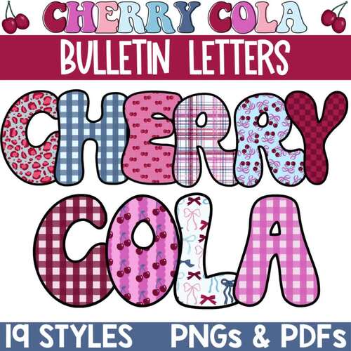 Retro Cherry Coquette Bulletin Board Letters, Americana Bulletin Board ...