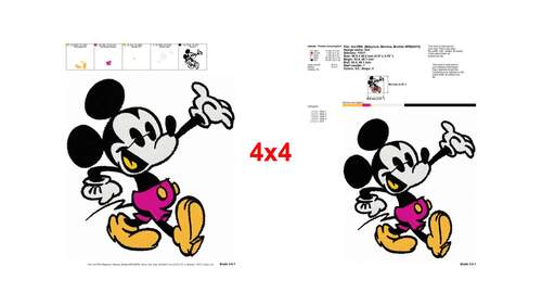 Joyful Mickey Mouse Running Cartoon Character Embroidery Designs ...