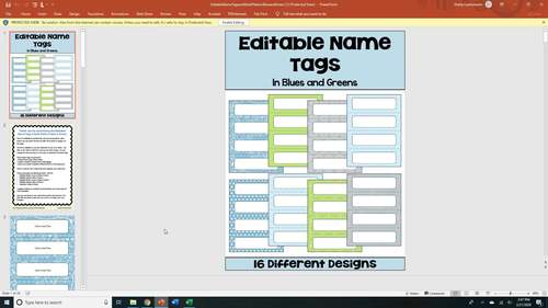 Editable Name Tags and Desk Plates in Calming Blues and Greens | TPT
