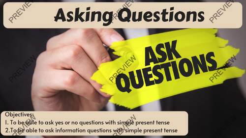 Asking Questions – Yes/No & Wh- Questions in the Present Tense by ESLJAM