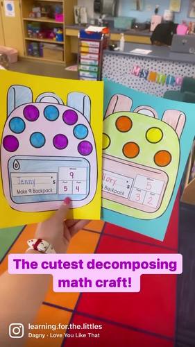 Decomposing Backpack Number Bond Math Craft by Learning for the Littles