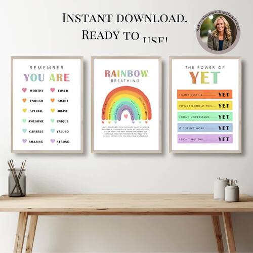 Calm Corner Posters Bundle Office Decor School Psychologist Therapist ...