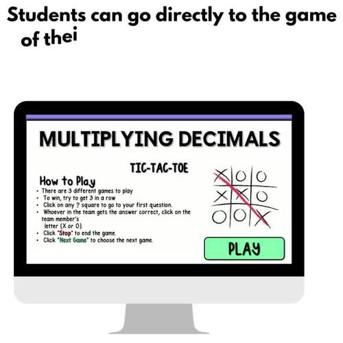 Multiplying Decimals Tic-Tac-Toe Game by Mr Reynolds Room | TpT
