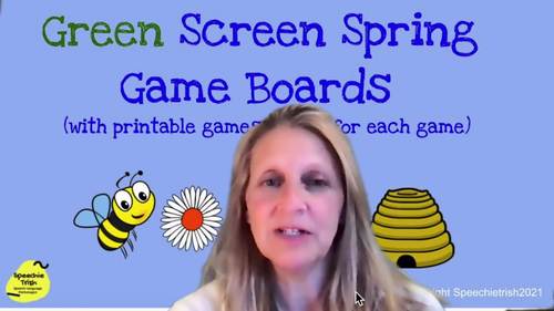 Spring Green Screen Game Boards by Speechie Trish | TPT