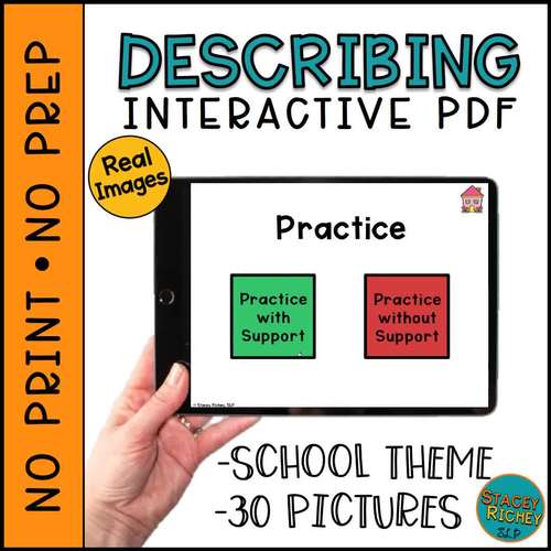 Back to School Describing Pictures Speech Therapy Digital Resource with ...