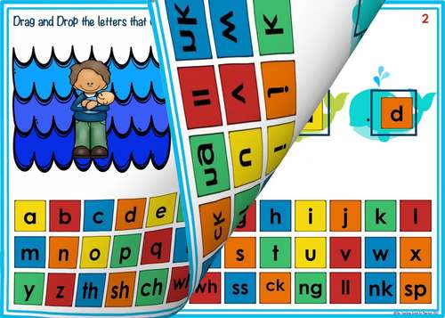 Whales Build A Word for Google Slides Digital Short Vowels & Digraphs