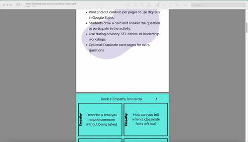 Team-Building Discussion Cards for Teens | SEL & Communication Activity ...