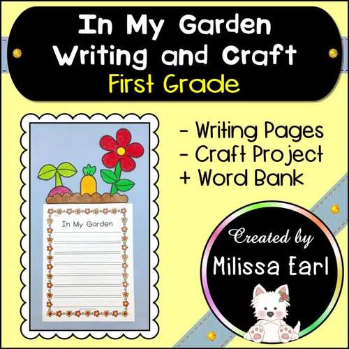 In My Garden Spring First Grade Creative Writing + Craft Bulletin Board ...