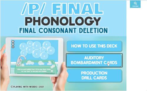 P Final Consonant Deletion Phonology BOOM CARDS™ by Playing with Words