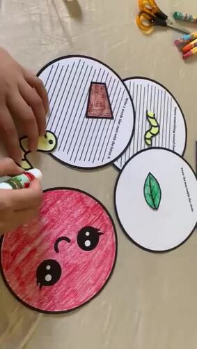 Circle Apple Shape Craft | Back to School Math & Literacy Activity
