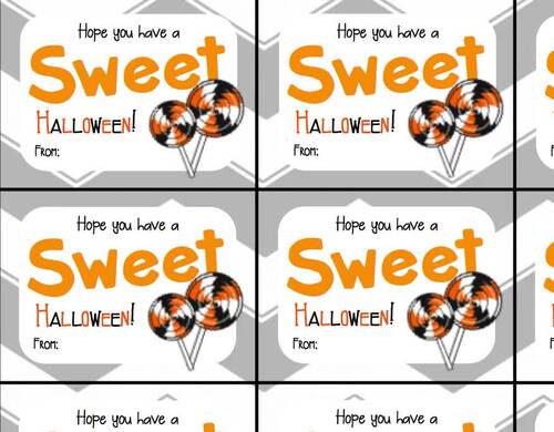 Cute Lollipop Halloween Gift Tag- Hope you have a Sweet Halloween!