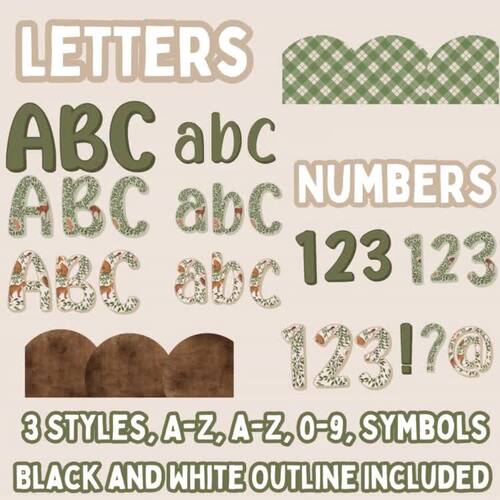 Woodland Bulletin Board Letters and Border Bundle for Woodland Theme ...