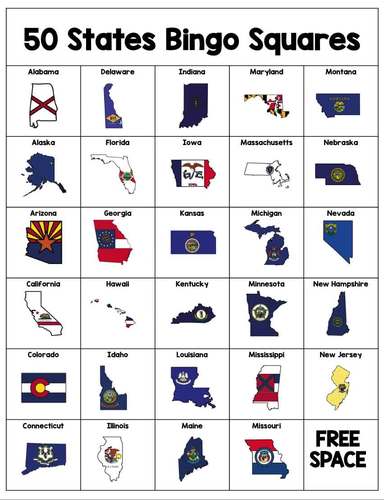 50 States Bingo by All About SPED | TPT
