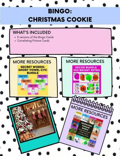 Christmas Cookie Bingo Game Party Activity by Ms Beh in K | TPT