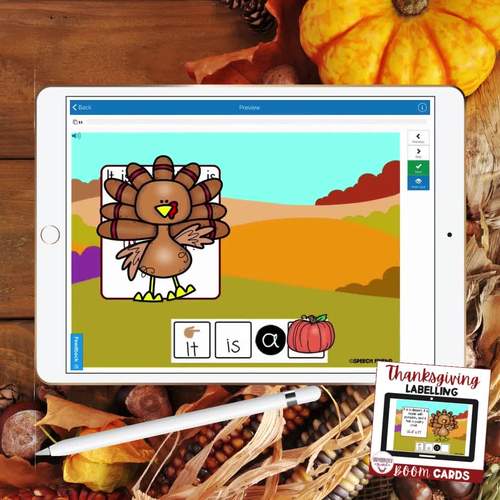 Thanksgiving Labeling (copyright 2021) Boom Cards by Speech Friend
