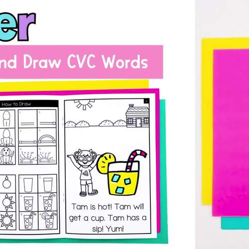 Summer Decodable Readers CVC Words | Decode and Draw Books | Science of ...