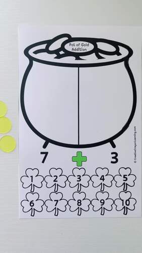 Kindergarten St. Patrick’s Day Addition to 10 Math Center Activity
