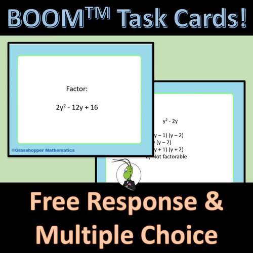 Factoring Trinomials Worksheet 1 BOOM Digital Task Cards in Algebra
